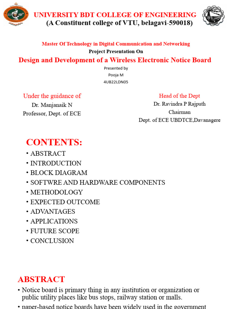 notice board ppt | PDF | Bluetooth | Arduino