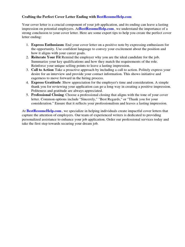 Cover Letter Ending | Download Free PDF | Résumé | Linked In