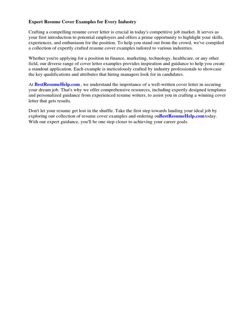 Resume Cover Examples | PDF