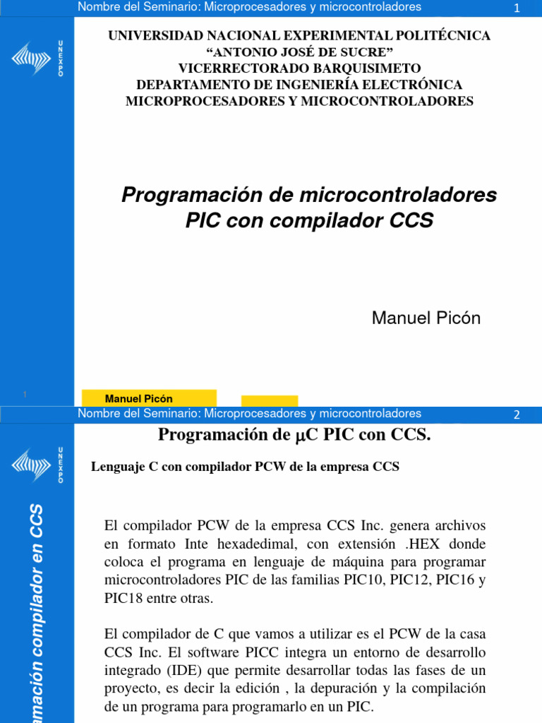 Programación Microcontroladores PIC en CCS | PDF | Programación de computadoras | Programa de ...