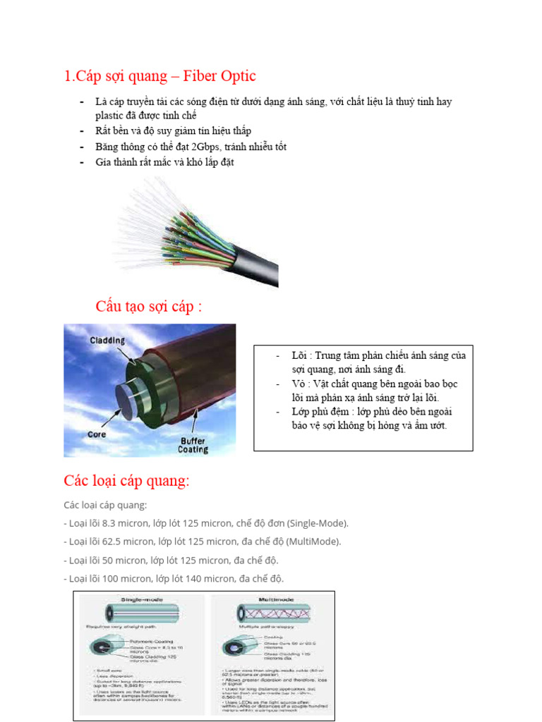 Các CH NG Lo I Cáp Quang | PDF