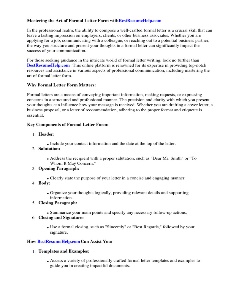 Formal Letter Format BBC | PDF | Page Layout | Proofreading