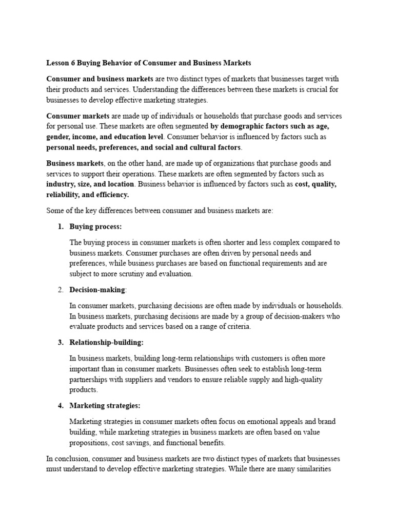 Lesson-6-Buying-Behavior-of-Consumer-and-Business-Markets | PDF ...
