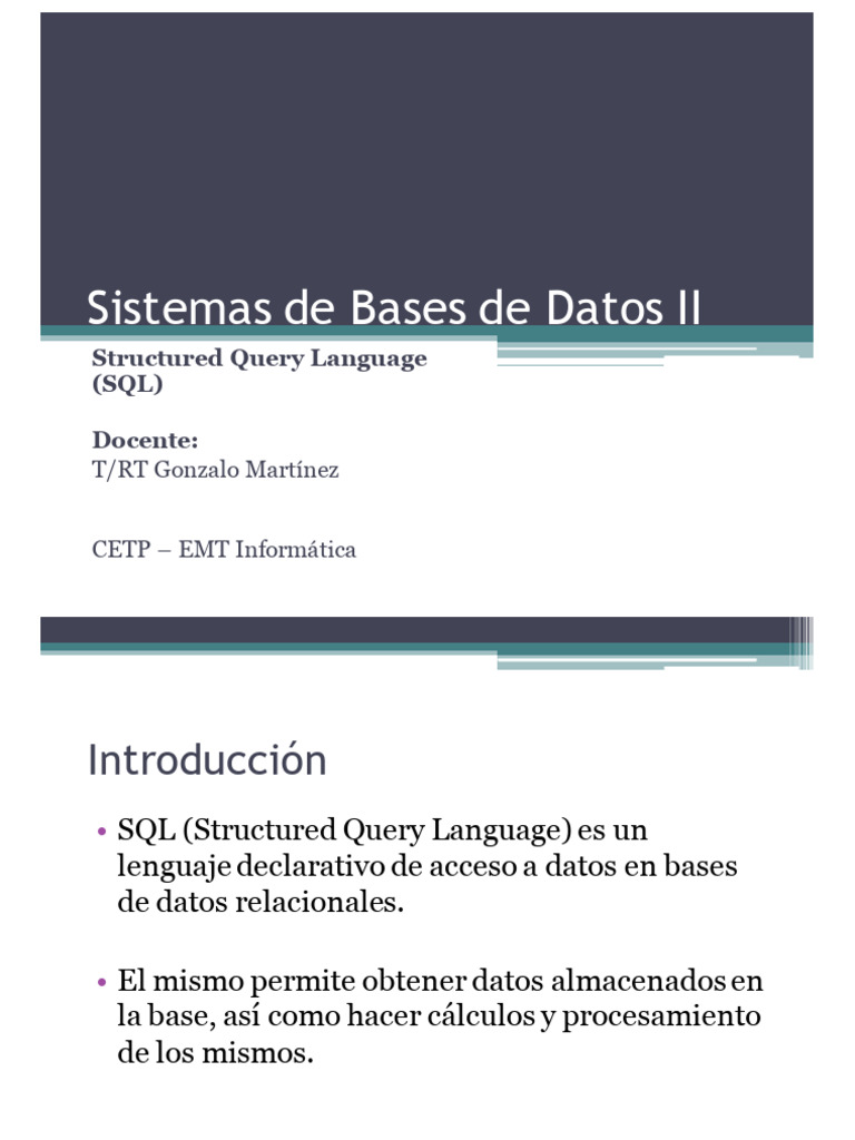 SQL Basico | PDF | SQL | Datos de computadora