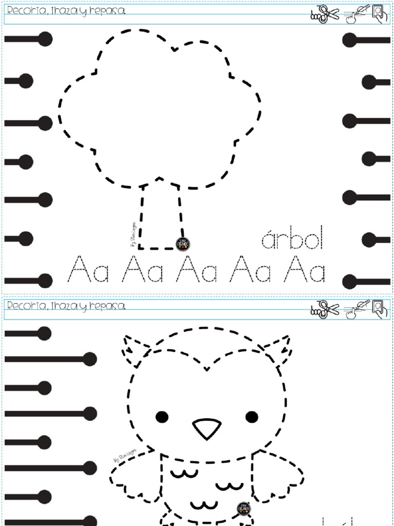 Recorta y Traza El Abecedario Recopilado Por Materiales Educativos ...