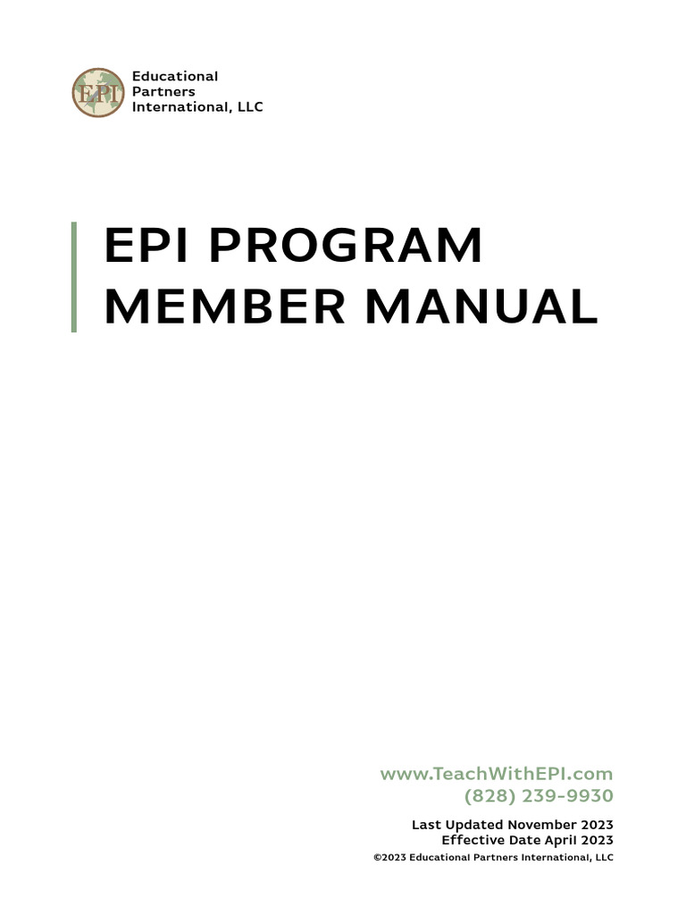 EPI Program Member Manual | PDF | Social Security Number | Travel Visa