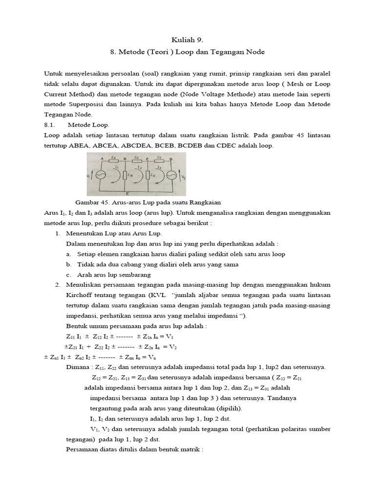 Loop Dan Tegangan Node | PDF | Sains & Matematika | Teknologi & Rekayasa