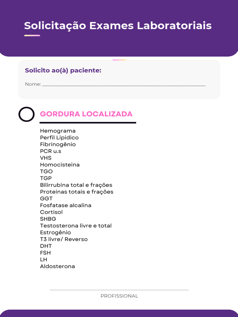 Bonus 3 Solicitação De Exames Laboratoriais 1 Pdf Estrogênio