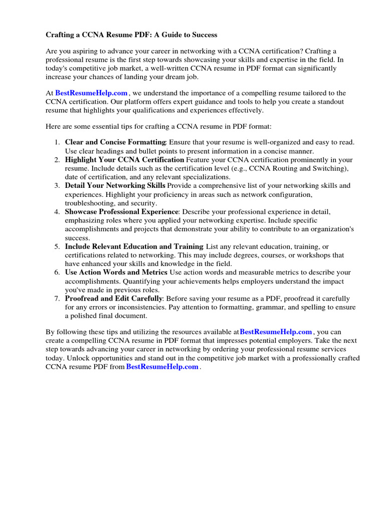 Ccna Resume PDF | PDF | Cisco Certifications | Résumé