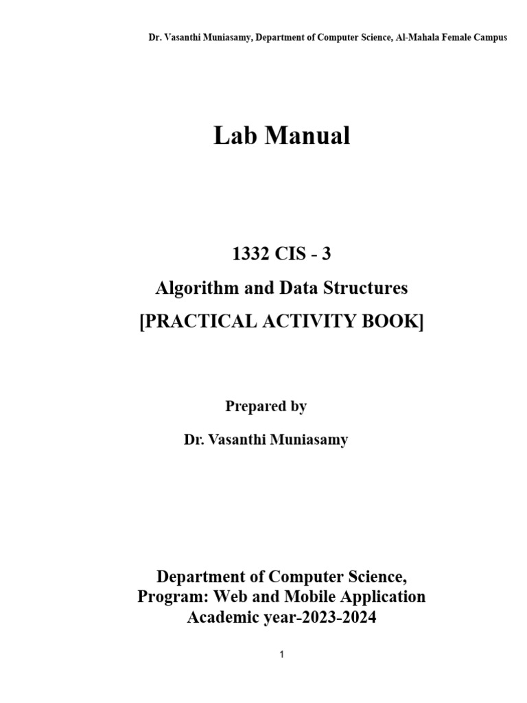 ADS - Practical Material 2024 | PDF | Computer Programming | Algorithms And Data Structures