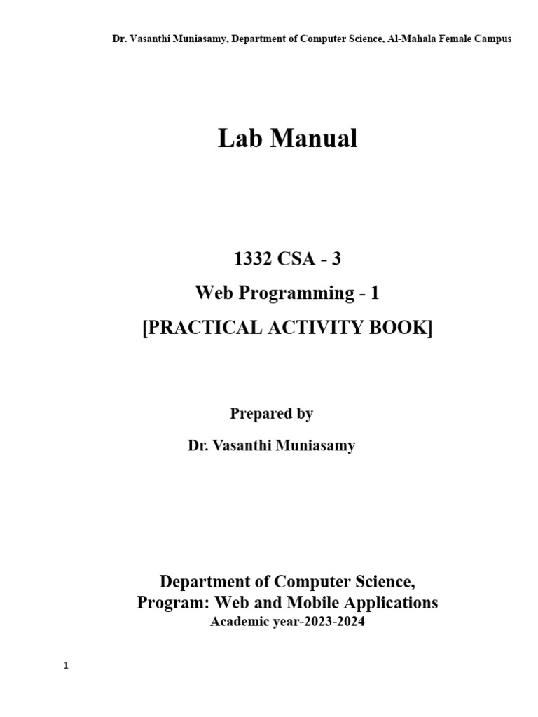 Web Programming 1 - Practical Material 2024 | PDF