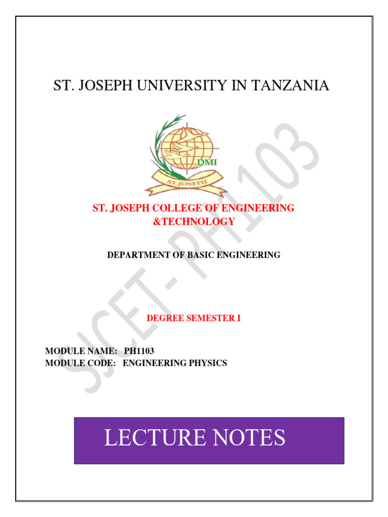 Engineering Physics Lecture Notes | PDF | Waves | Electromagnetic Radiation