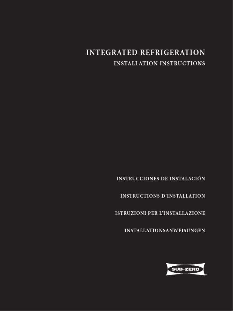en-GB - 2.Sub-Zero Integrated Installation Guide | PDF | Refrigerator ...