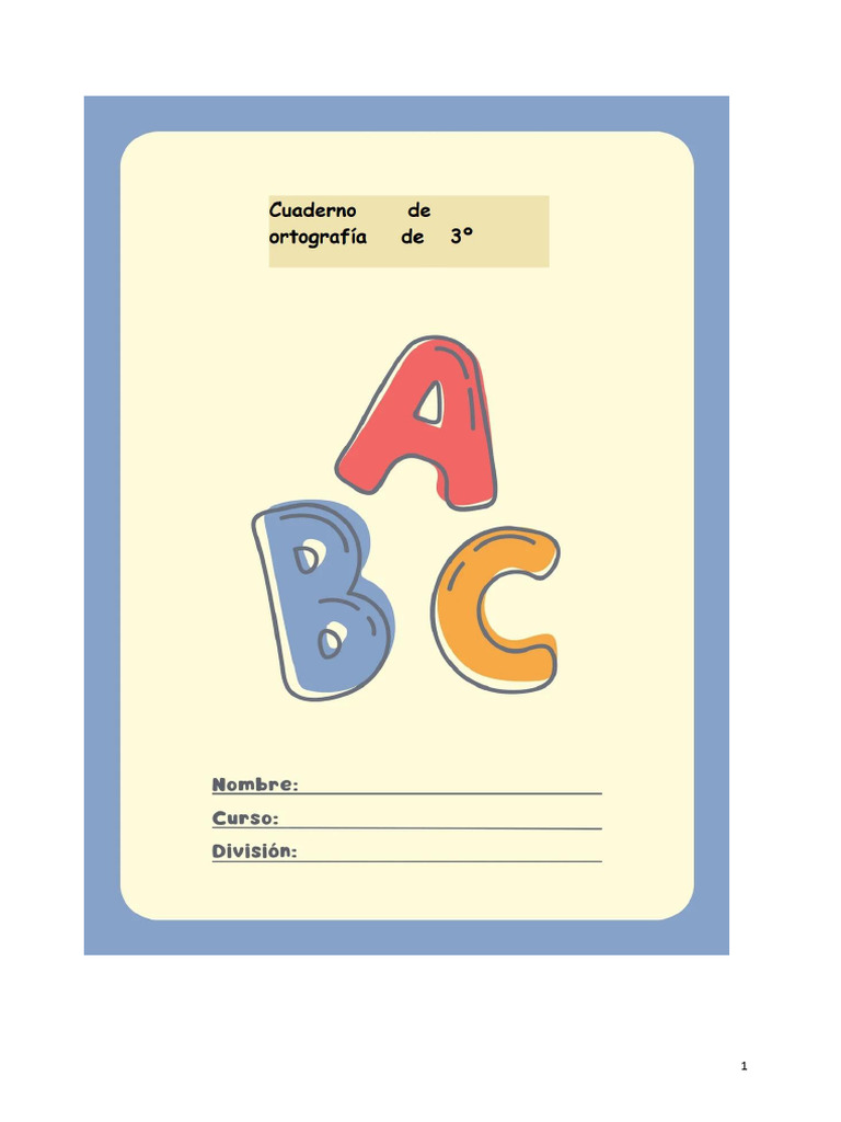 Cuaderno de Ortografía de 3º | PDF | Fábula | Alfabeto