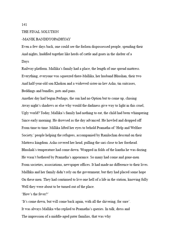 The Final Solution | PDF