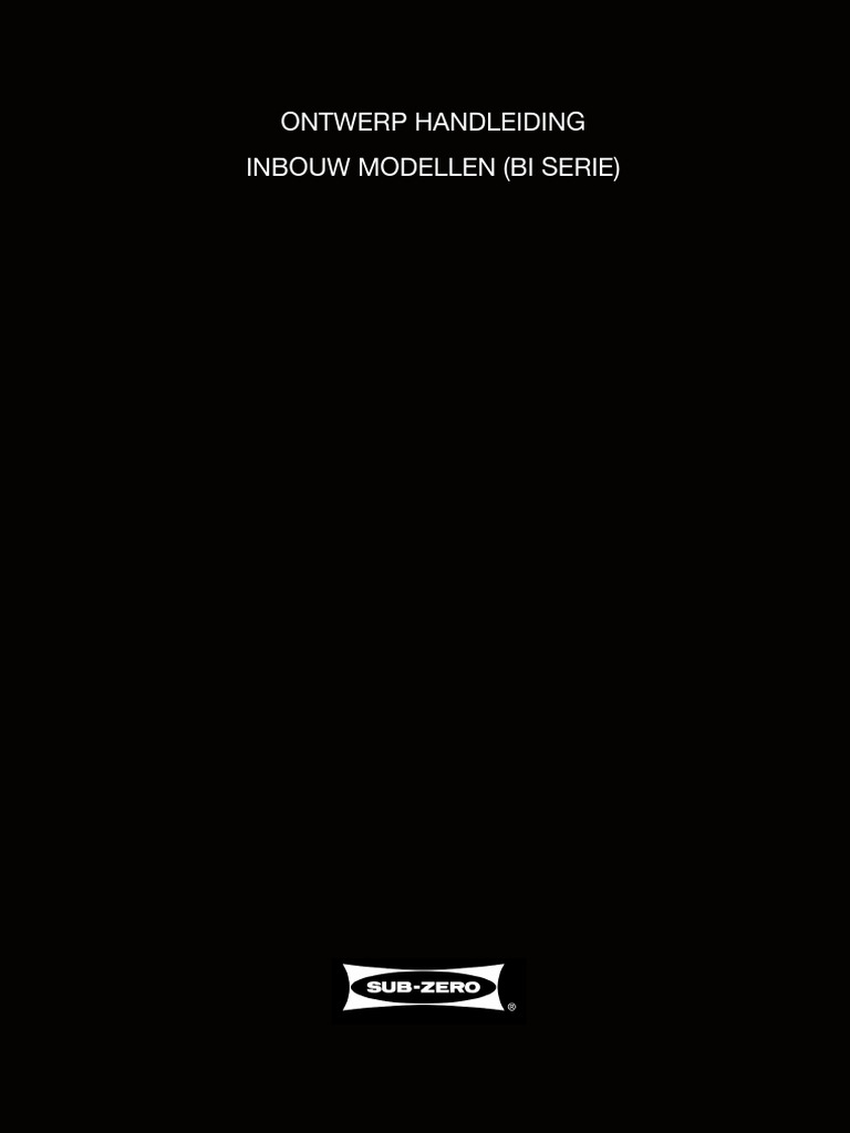 en-GB - 6.Sub-Zero Design Guide Dutch | PDF