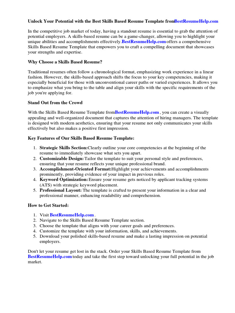 Skills Based Resume Template | PDF | Résumé | Microsoft Word
