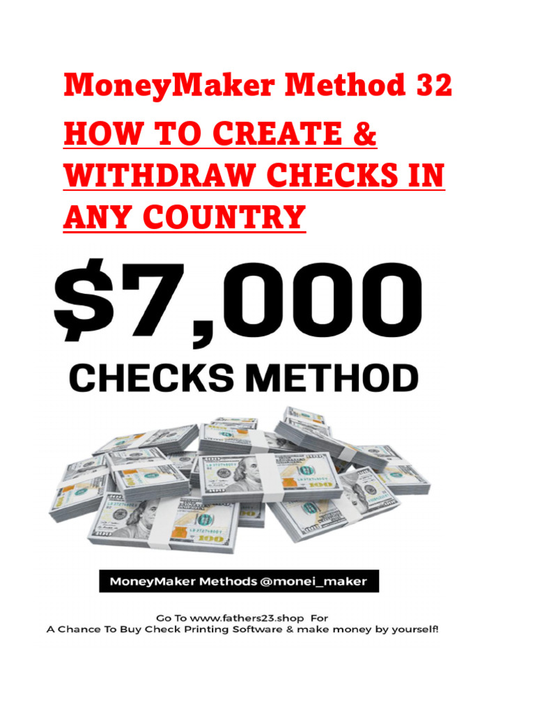 Checks Method (7K +) - Create & Withdraw | PDF | Business