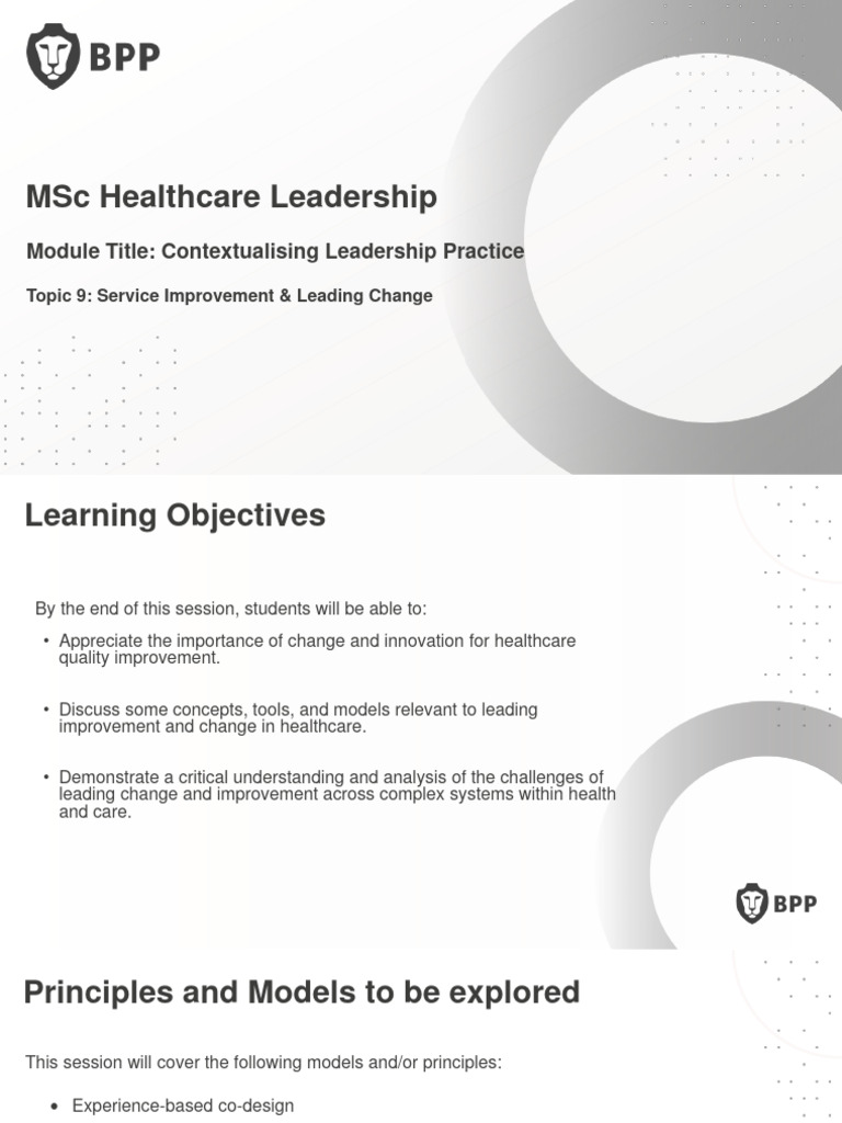 Class Slides Contextualising Leadership Practice Topic 9 Service ...