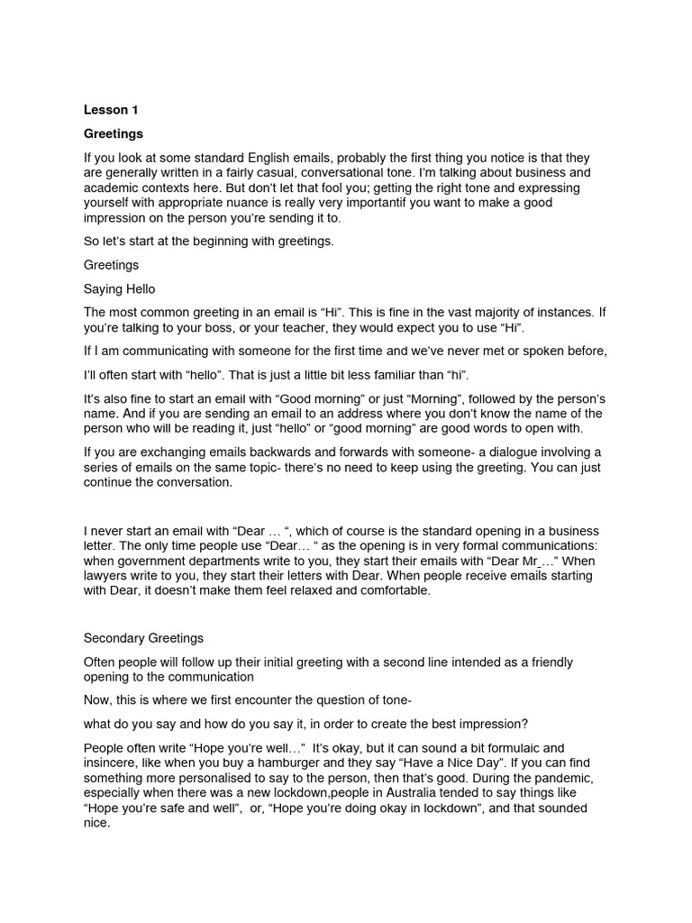 1 - Lesson-1-transcript-English-Only | Download Free PDF | English ...