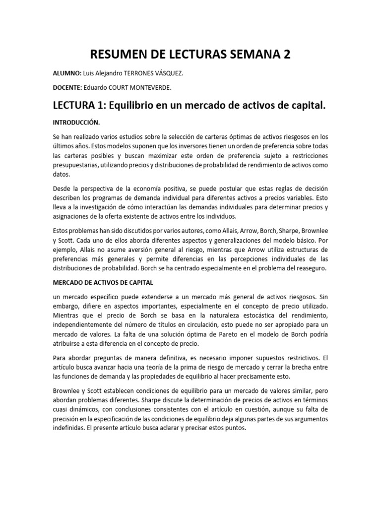 Resumen de Lecturas Semana 2 Atv Final | PDF
