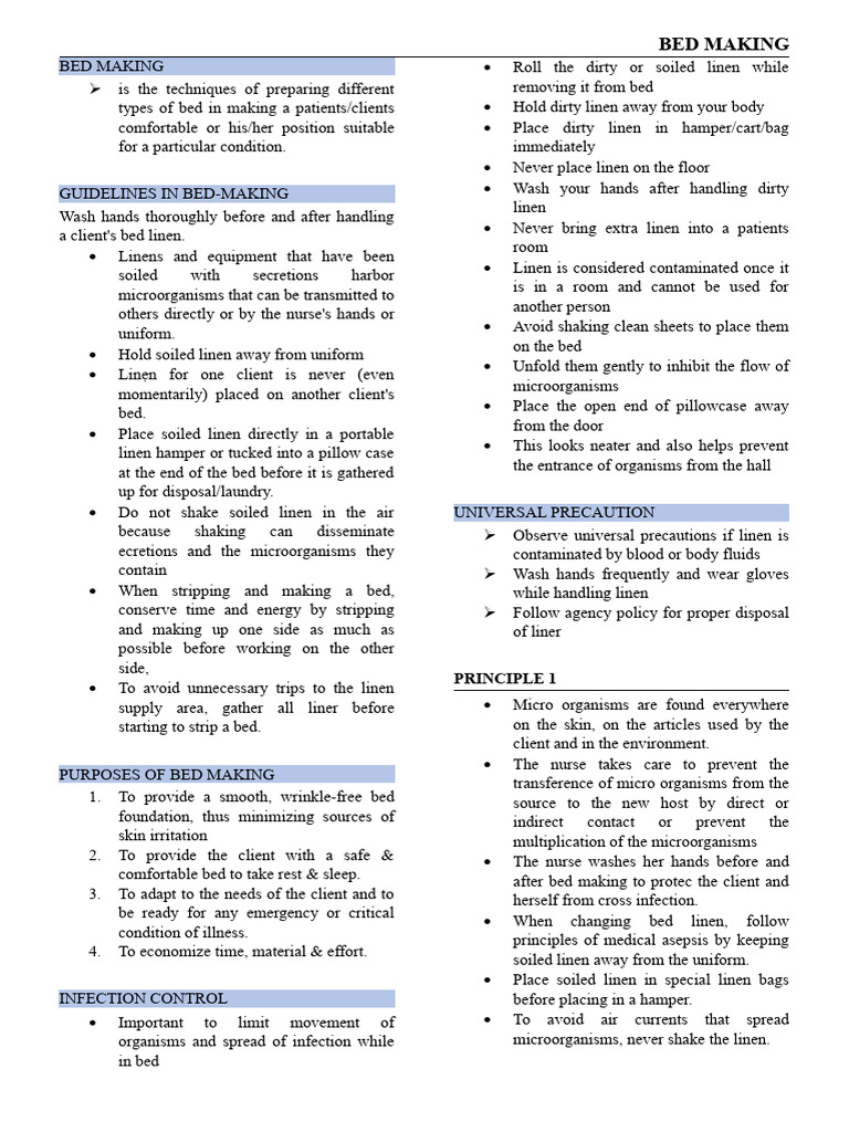 BED MAKING | PDF | Bed | Linens