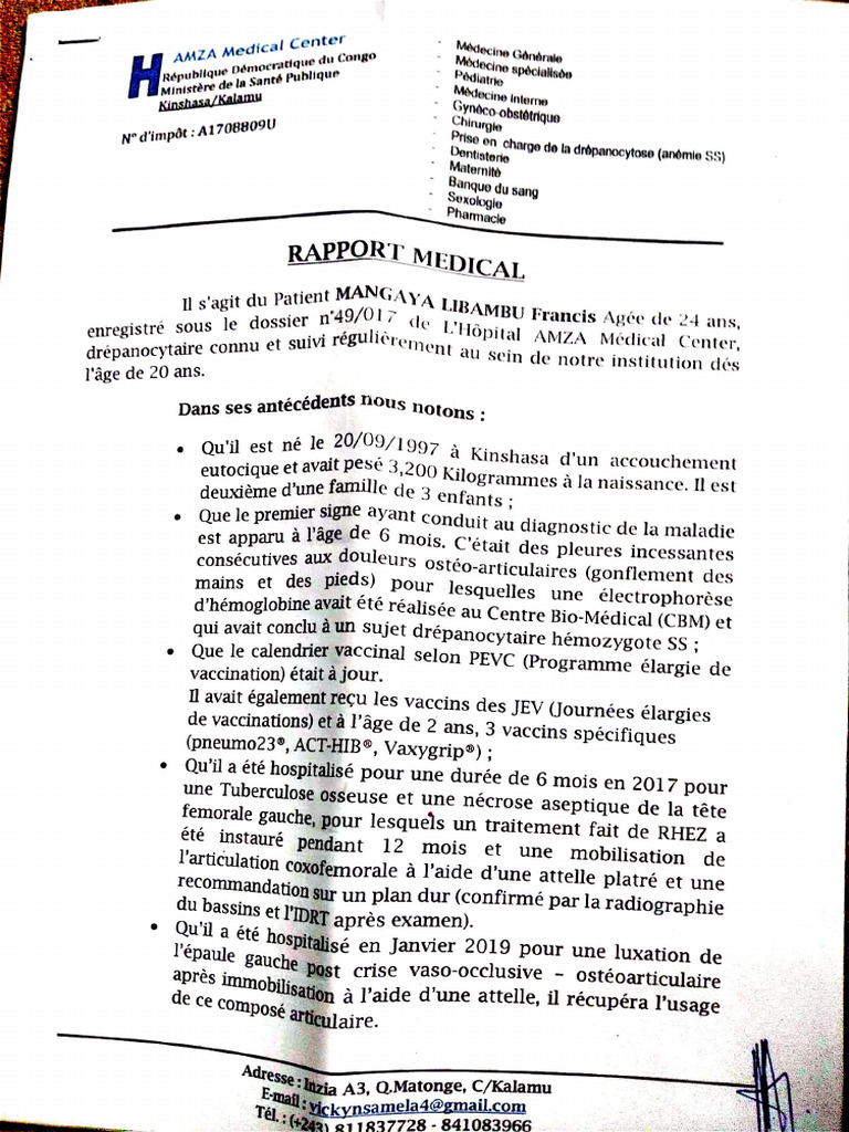 Rapport Medical | PDF