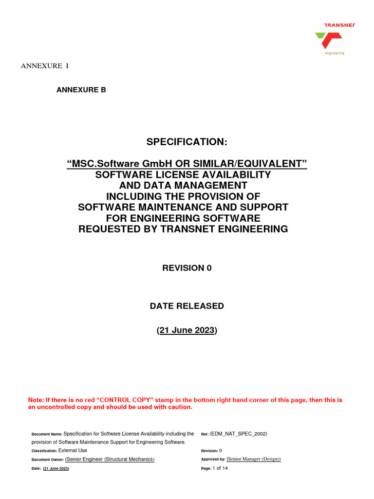 MSC-signed - Specification | PDF | Specification (Technical Standard) | Simulation