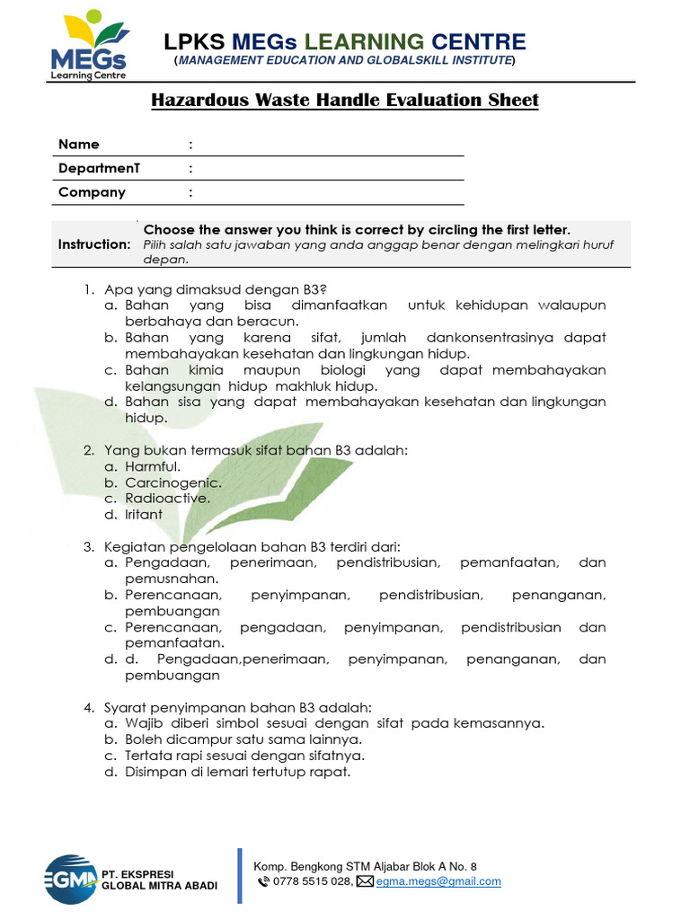 MEGs HWHC Evaluation | PDF | Seni