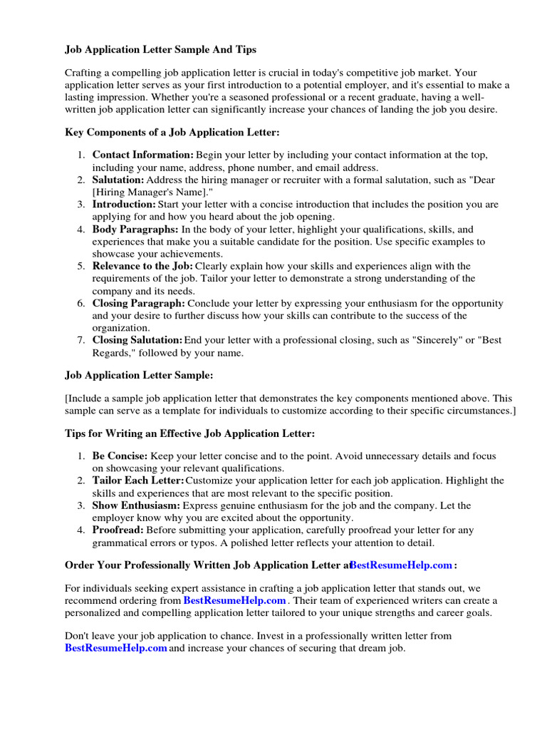 Job Application Letter Sample and Resume | PDF | Résumé | Proofreading