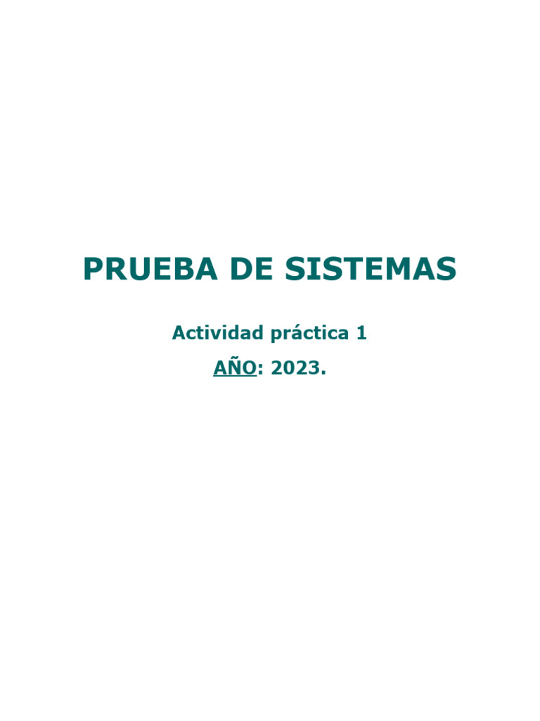 TP1 - Prueba de Sistemas | PDF
