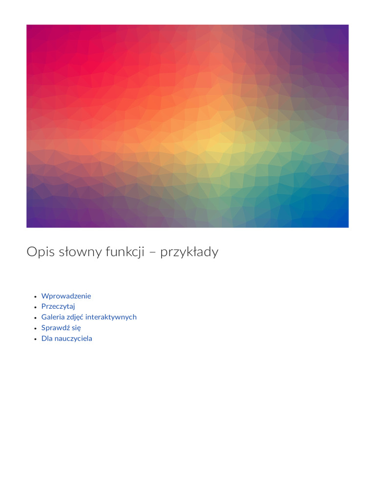 Opis Slowny Funkcji - Przyklady | PDF