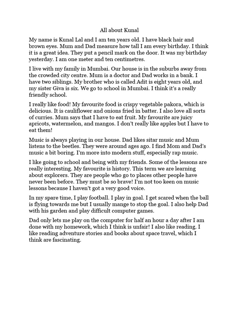 All About Kunal | PDF | Language Arts & Discipline | Art