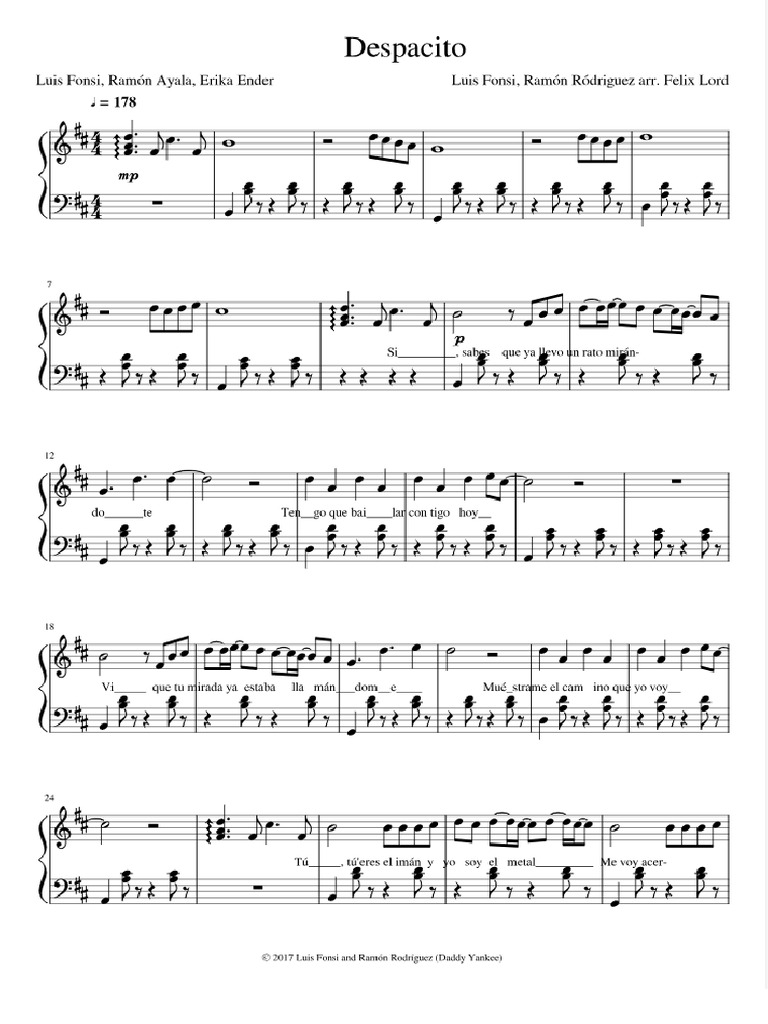 Despacito Piano | PDF