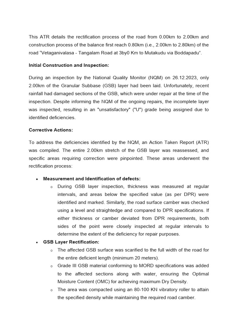 How to rectify Camber and thickness of GSB | PDF