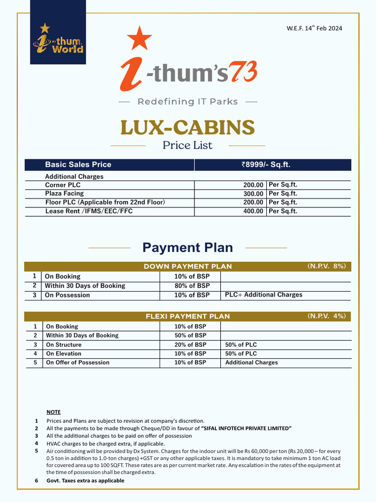 IThums 73 - Price List - Lux Cabins | PDF | Taxes | Government Finances