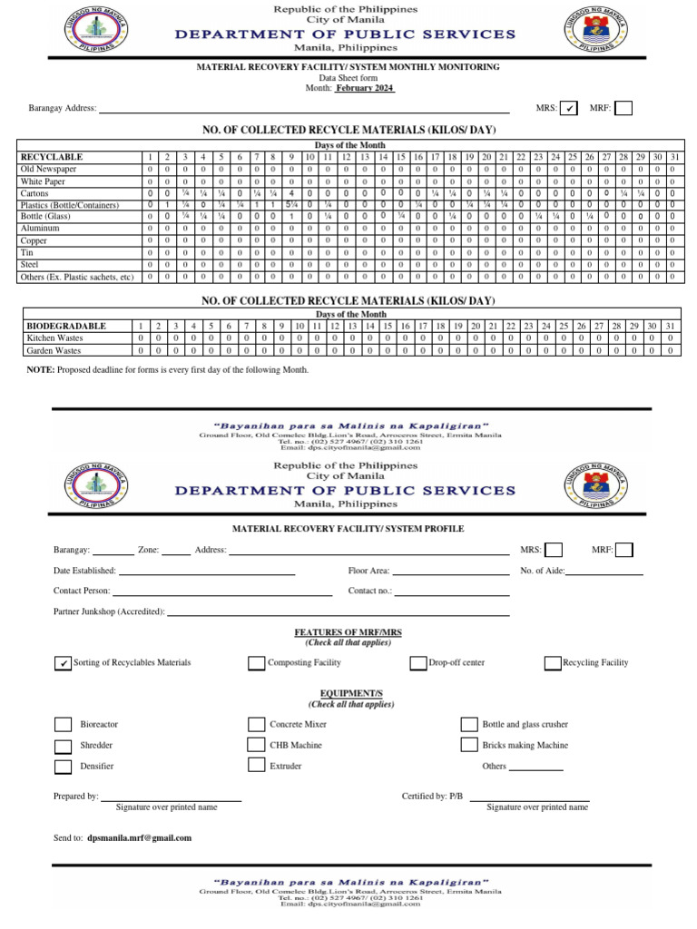 REVISED-MRF-S-MONTHLY-REPORT | PDF | Waste | Materials