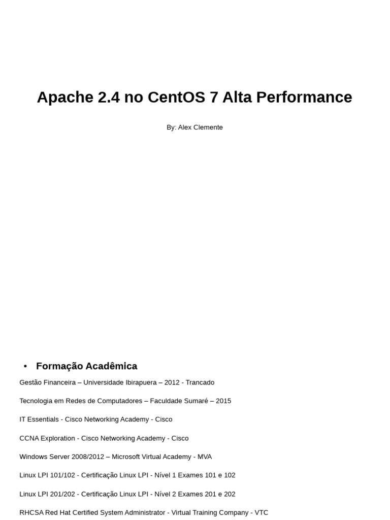 00 - Apresentacao - Apache | PDF | Sistema de Nomes de Domínio (DNS) | Servidor HTTP Apache