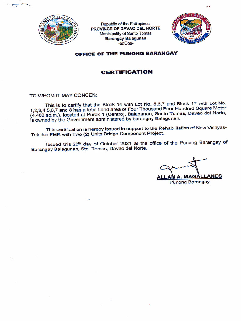 Certification & Consent Letter for Batching Plant | PDF