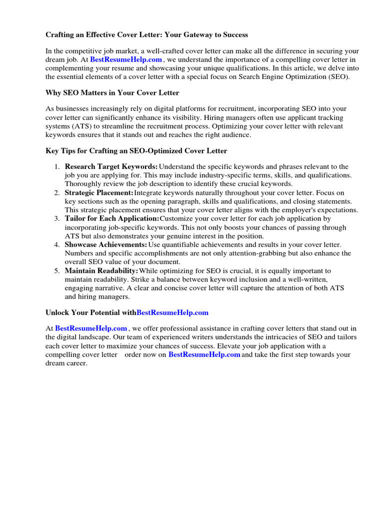 Cover Letter With Selection Criteria | PDF | Search Engine Optimization | Résumé