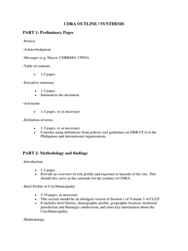 CDRA Outline Synthesis | PDF | Hazards | Risk