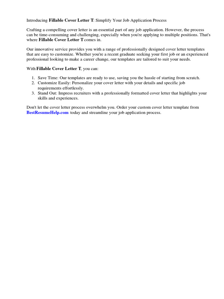 Fillable Cover Letter Template | PDF | Résumé | Http Cookie