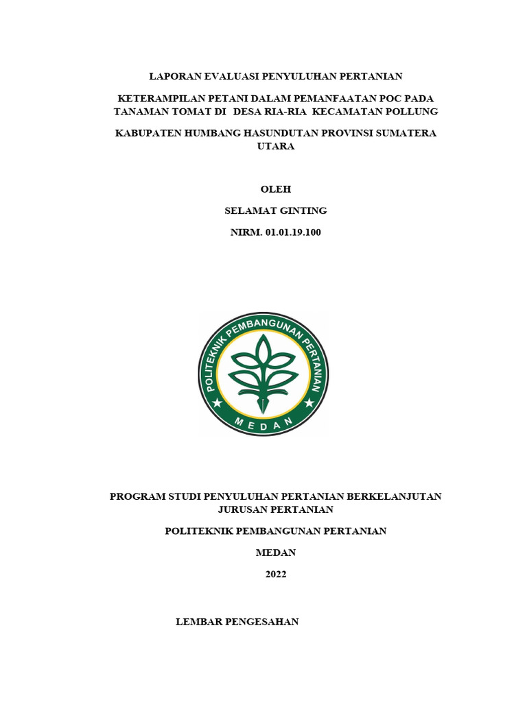 Laporan Evaluasi Keterampilan | PDF