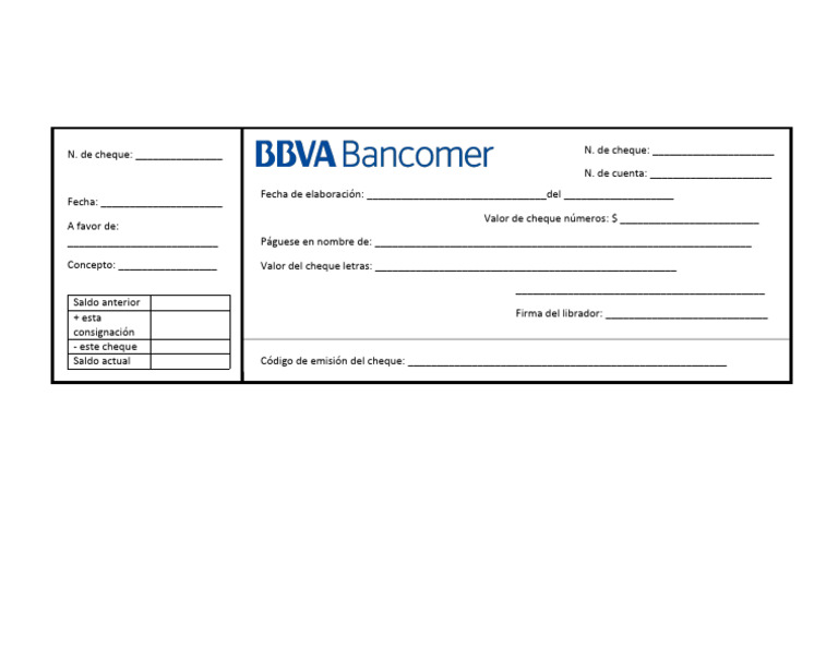 Formato de Cheque | PDF | Finanzas y dinero
