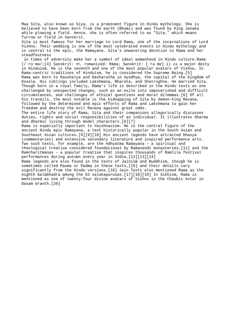 Sita | PDF | Rama | Sita