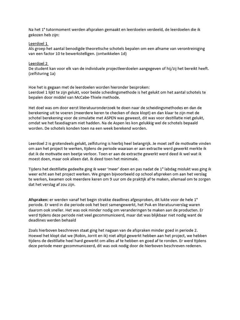 Zelfreflectie DEEX | PDF