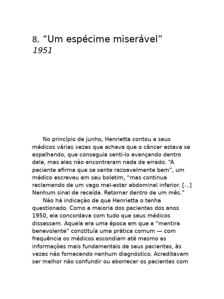 A Vida Imortal de Henrietta Lacks - Rebecca Skloot-97-102 | PDF | Dor ...