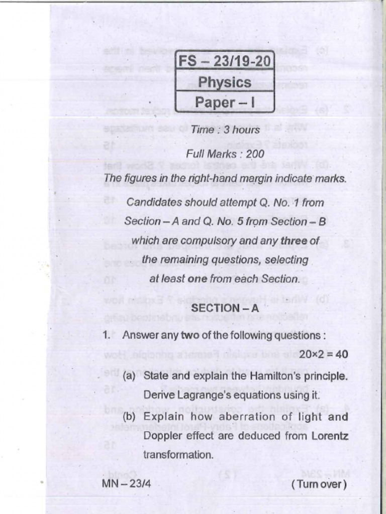 OFS Q Physics I | PDF