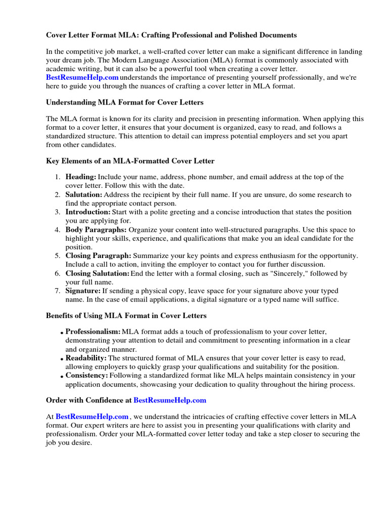 MLA Cover Letter Format Guide | PDF | Apa Style | Paragraph