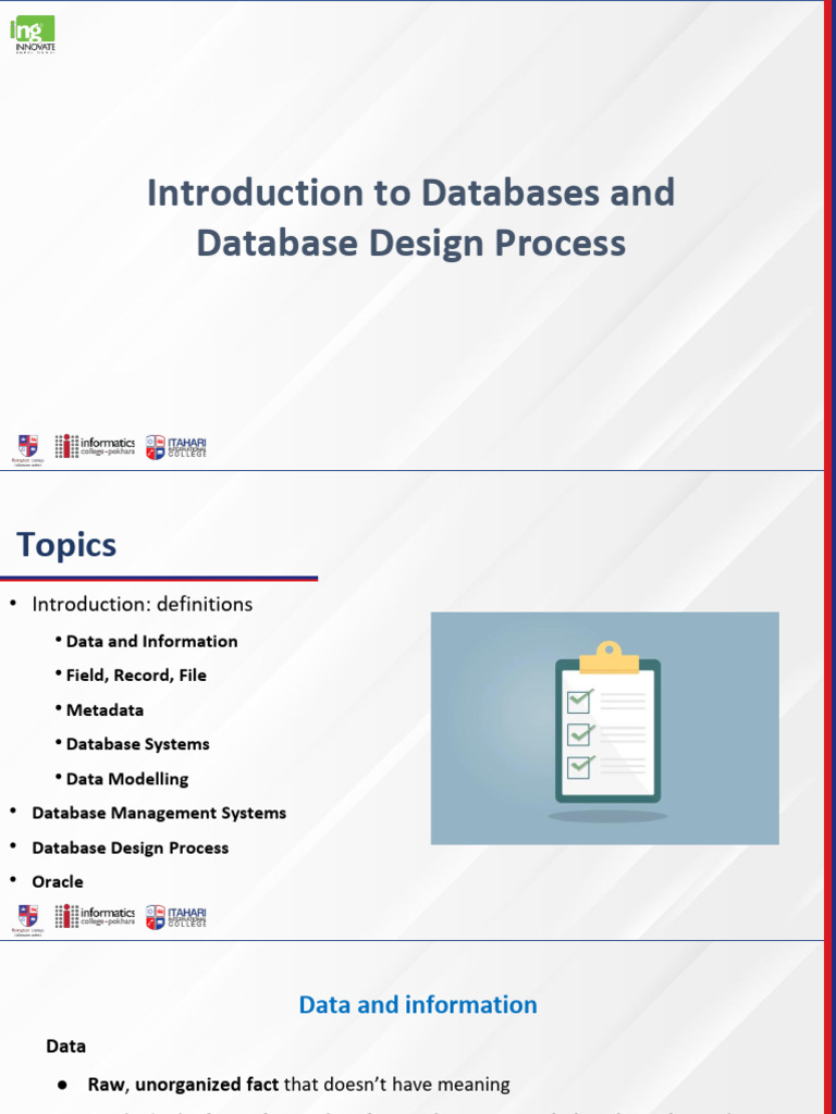 Introduction To Databases and Database Design Process | PDF | Databases | Relational Database